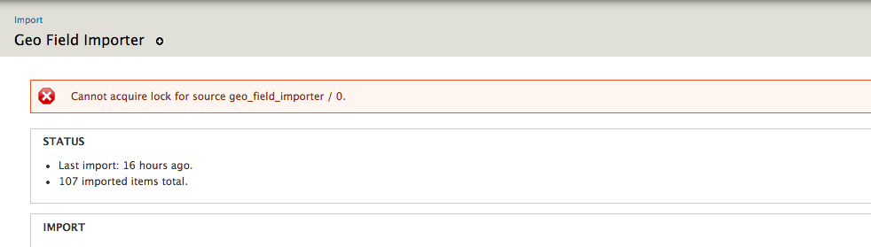 FeedsLockException when importing feeds [#1535368] | Drupal.org